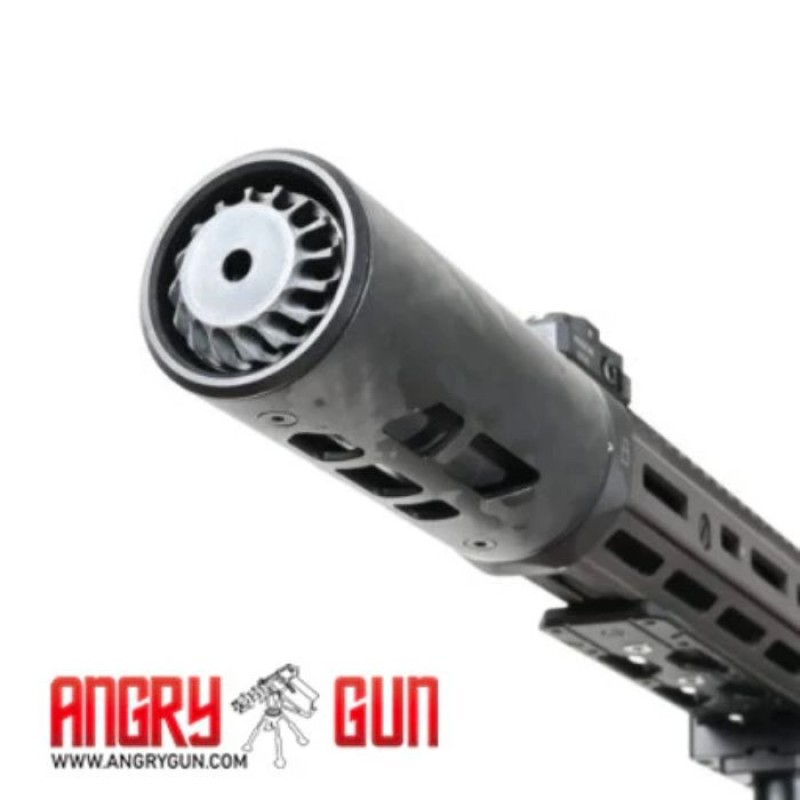 ANGRY GUN U-RAC STYLE SUPPRESSOR SHIELD - BLACK CARBON 6.5 INCH